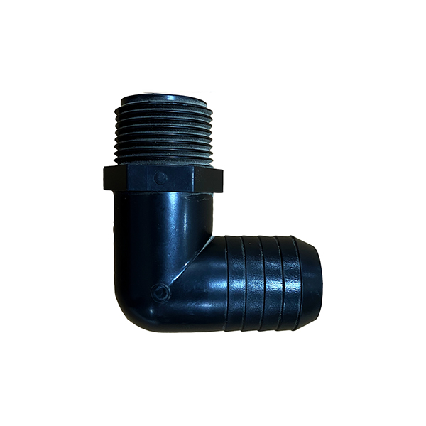 ELBOW ADAPTER POLY 1" BARB X 3/4" MNPT - Rhino Tuff Tanks